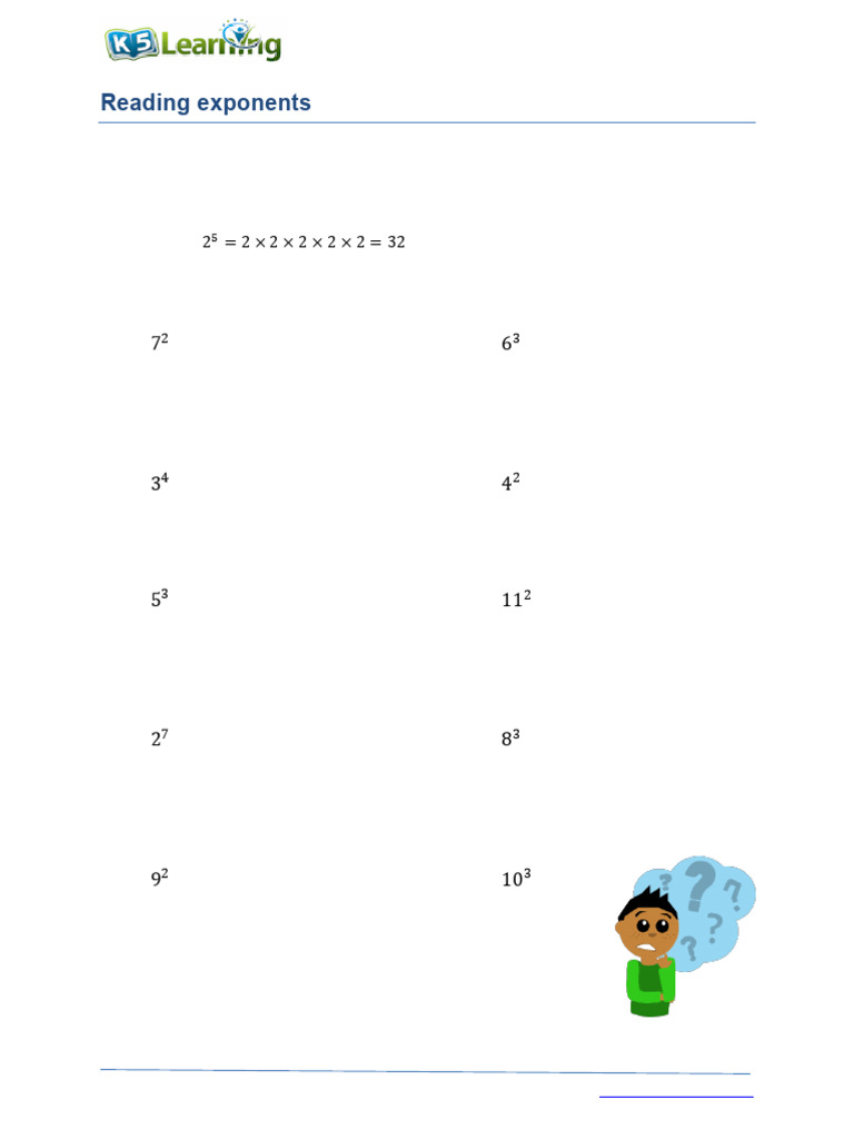 Grade 5 Exponents Worksheet | PDF