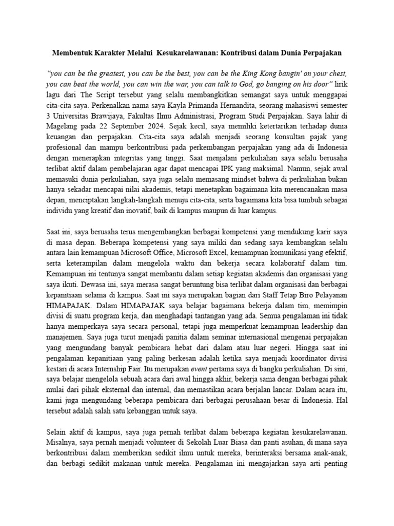 Essay - Kayla Primanda Hernandita | PDF