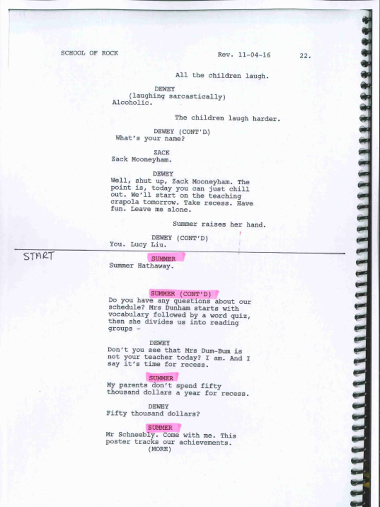 Summer Audition Script | PDF