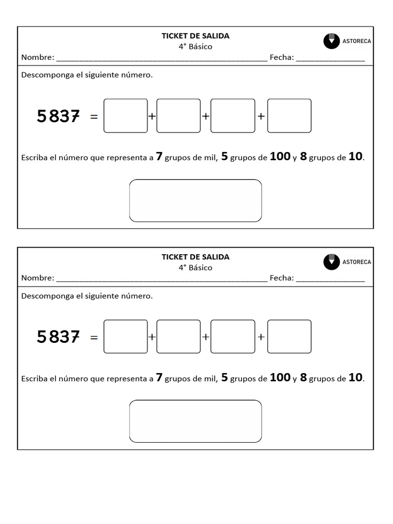 Cap. 1 - Componer y Descomponer Números Hasta El 10.000 (Desafiante) | PDF