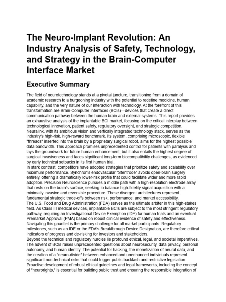 Neuralink Implant Safety Analysis | PDF | Food And Drug Administration ...