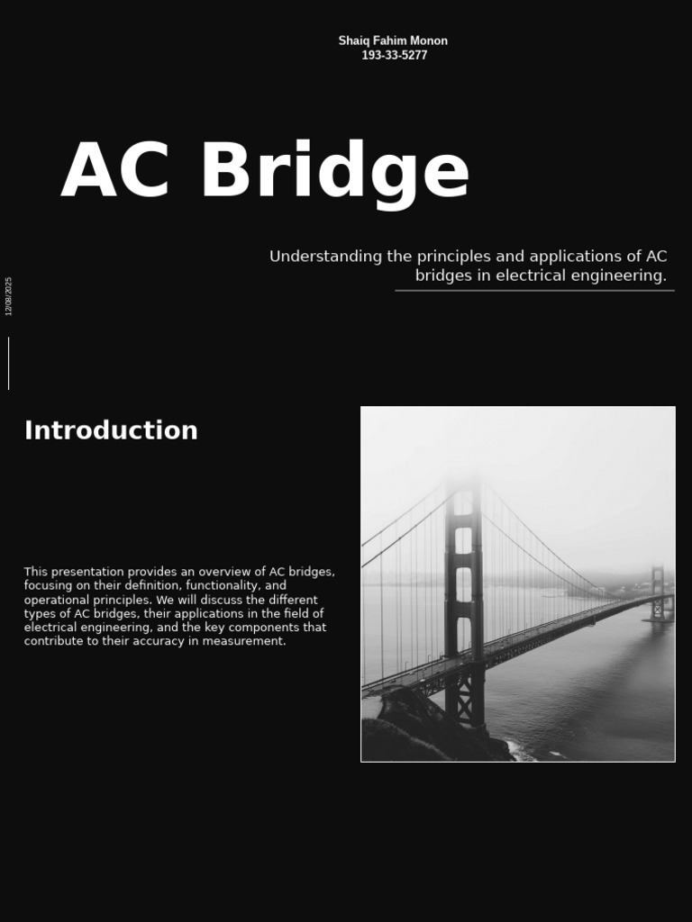 AC Bridge Principles and Applications | PDF | Electrical Impedance ...