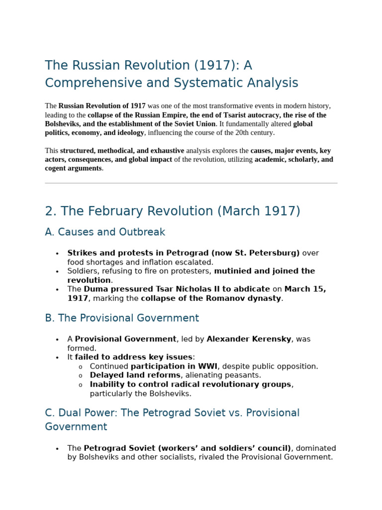 The Russian Revolution (1917) | PDF | Russian Revolution | Communism