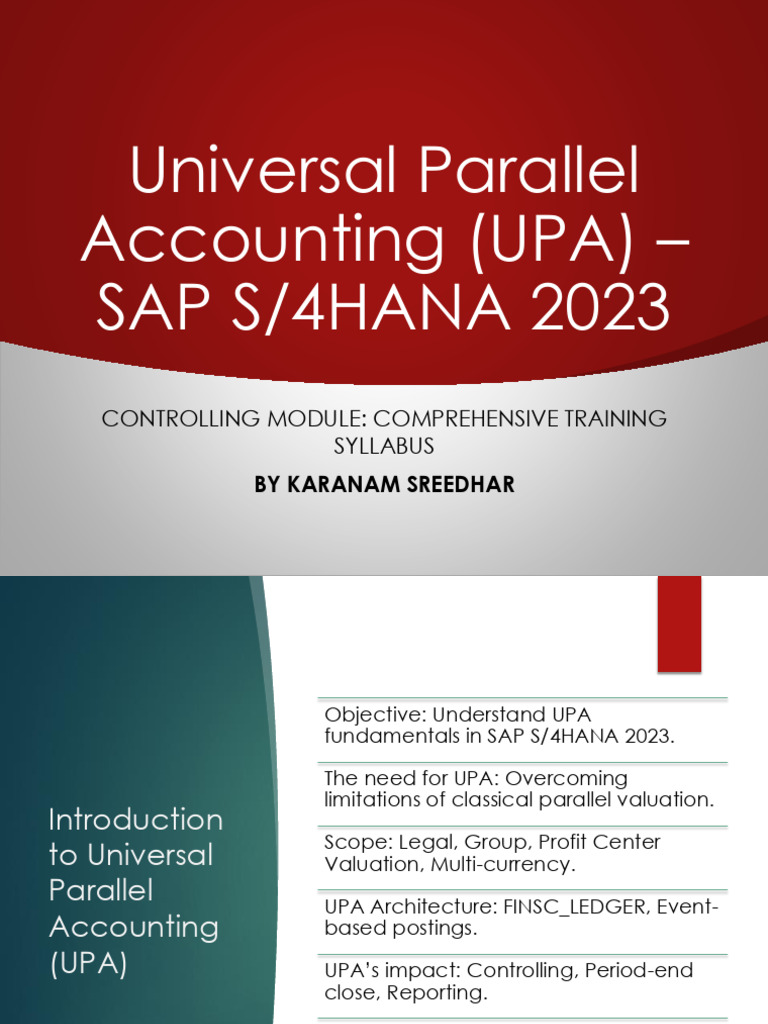 SAP UPA Training Syllabus 2023 | PDF | Valuation (Finance) | Cost ...