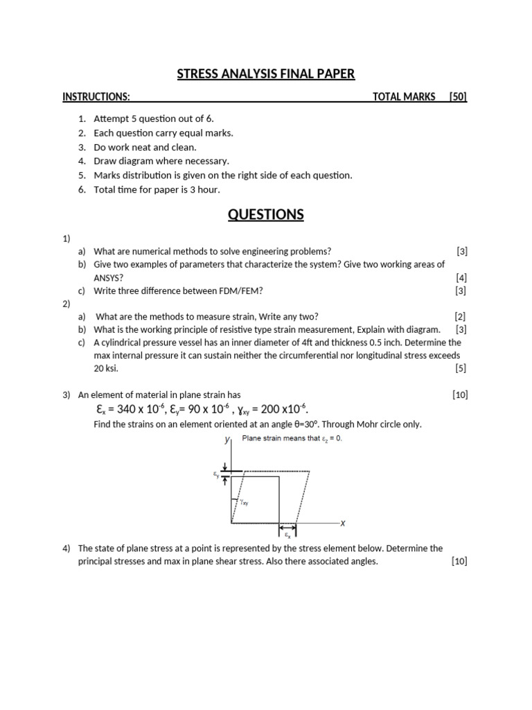 Stress Analysis Final Paper | PDF | Stress (Mechanics) | Yield ...