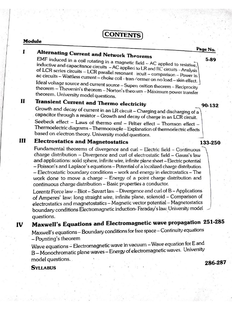 Electricity Module 1 MG University Physics | PDF