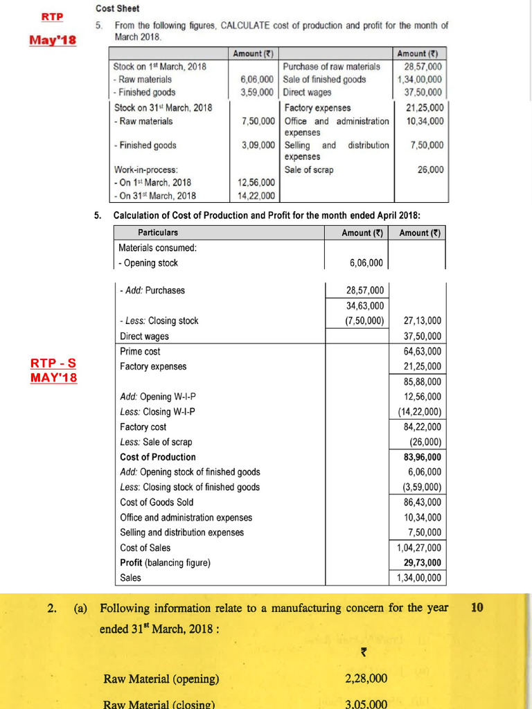 Chap - 6 - Cost Sheet (CS) - RTPS, MTPs & OQPs (May'18 To Sep'24) | PDF | Economies | Business