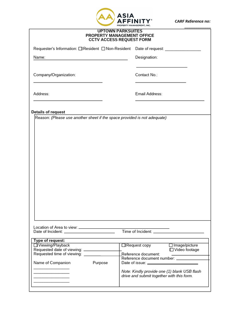 CCTV Access Request Form | PDF