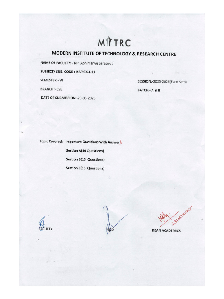 70 Important Iss Question and Answers | PDF | Cipher | Cryptography