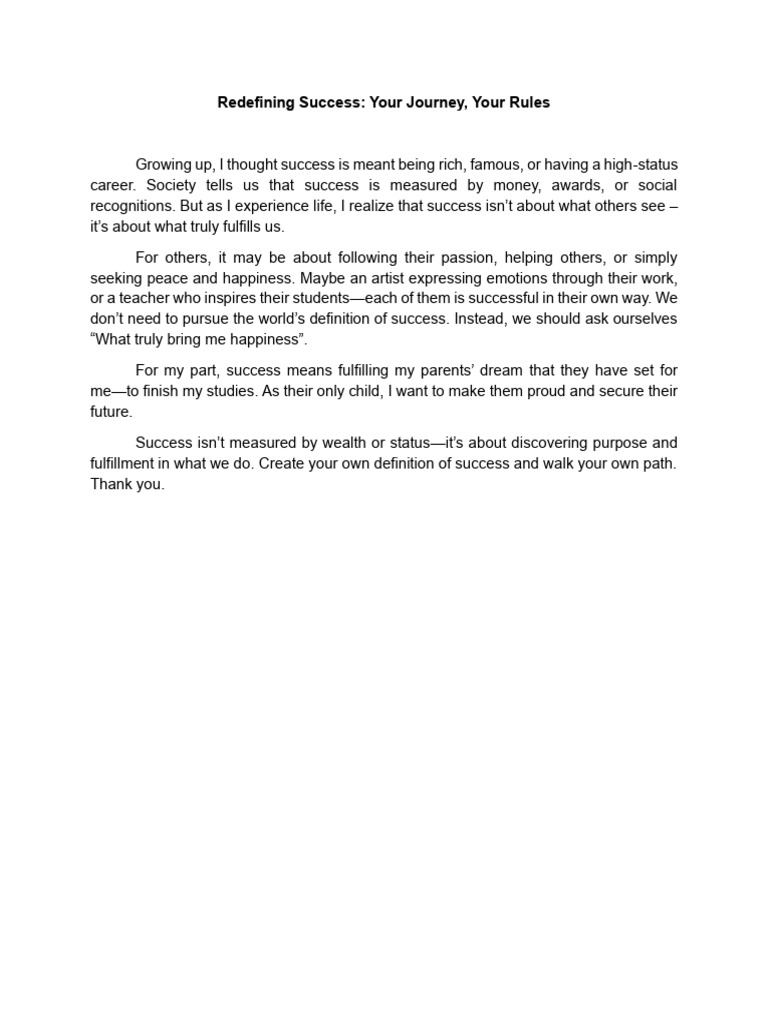 Redefining Personal Success and Fulfillment | PDF