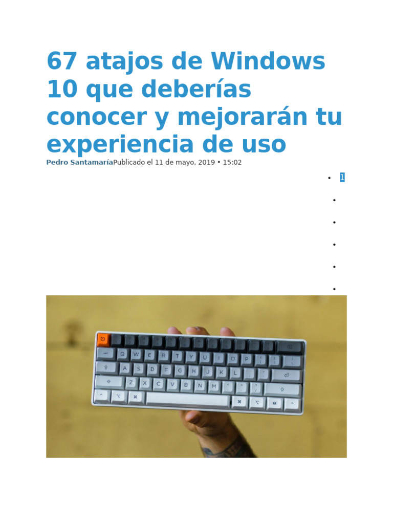 67 Atajos Esenciales de Windows 10 | PDF | Windows 10 | Ventana ...
