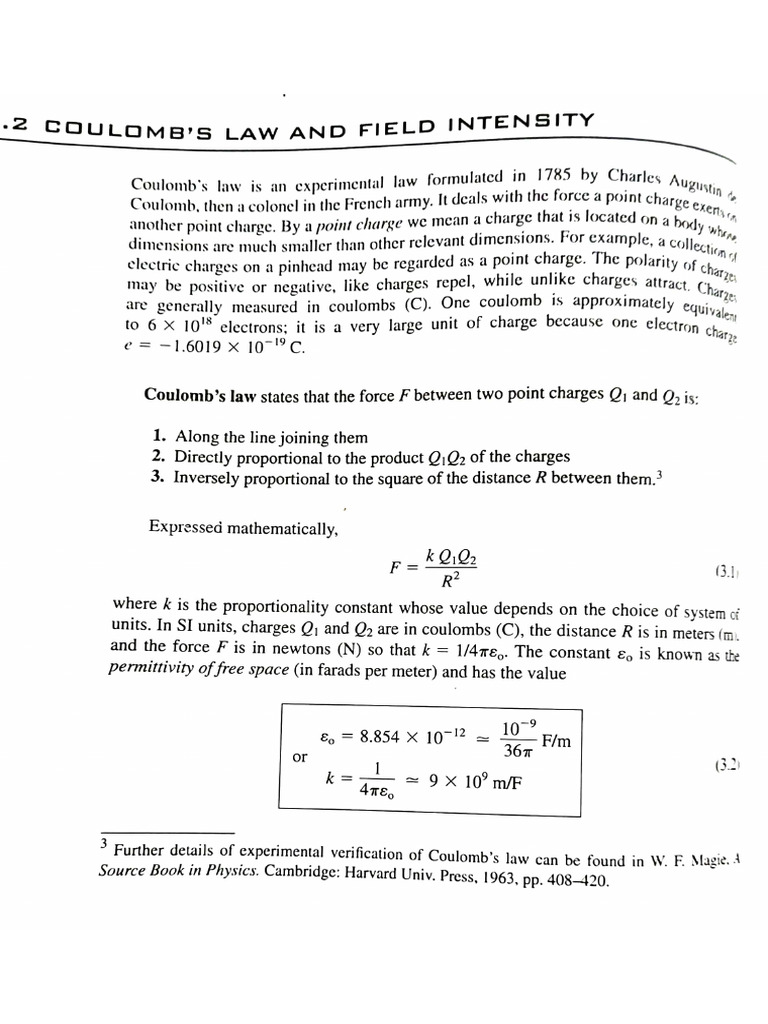 Coulomb's Law and Electric Field Intensity | PDF