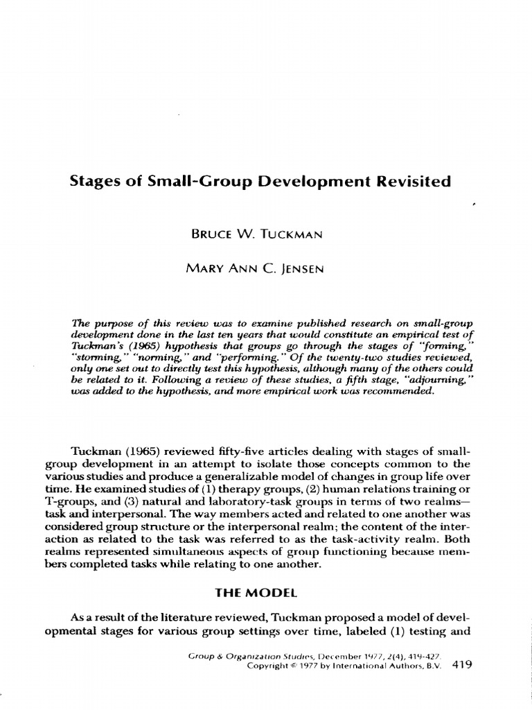 Stages of Small-Group Development-IO | PDF