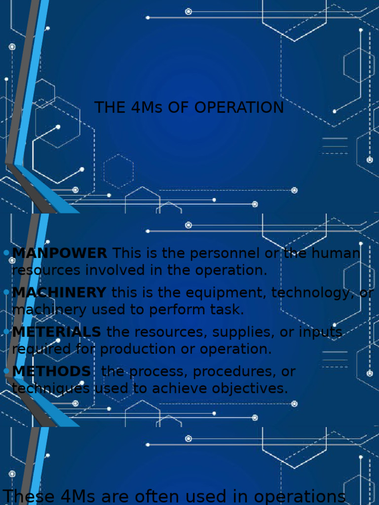 Understanding the 4Ms of Operations | PDF