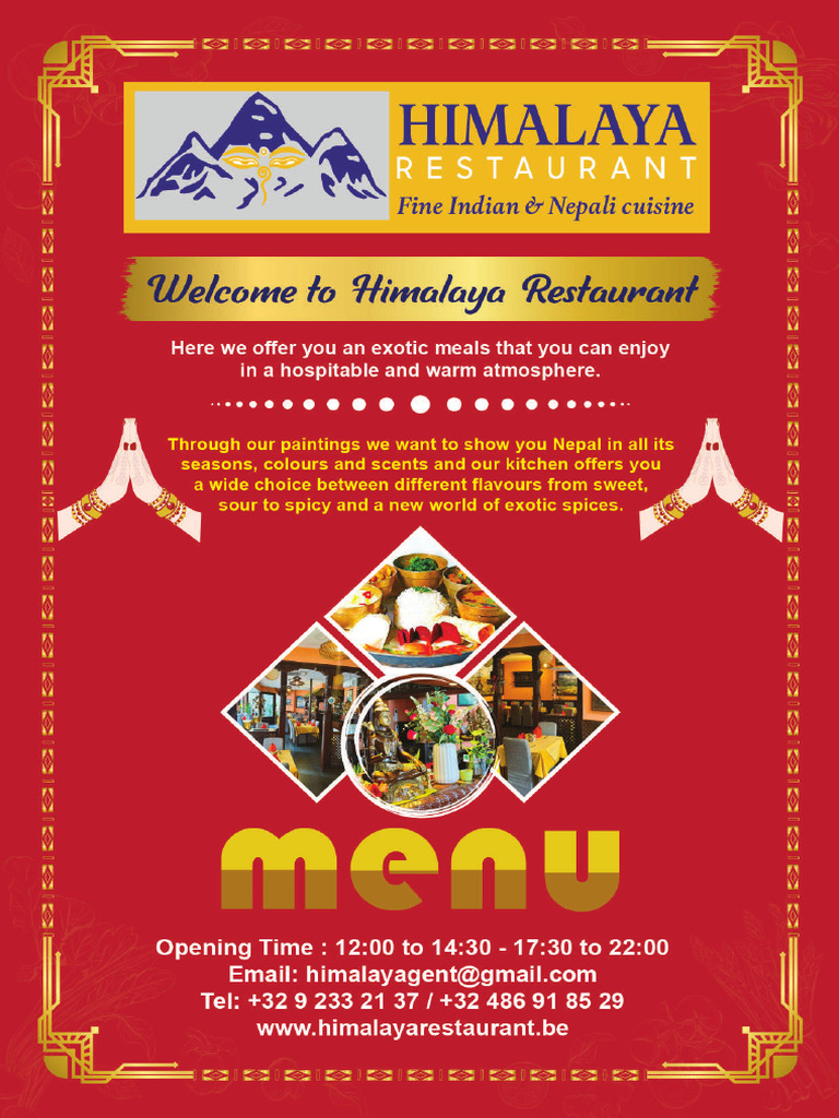 Himalayan Restaurant Menu | PDF