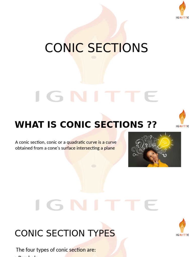 Conic Sections Class 1 | PDF