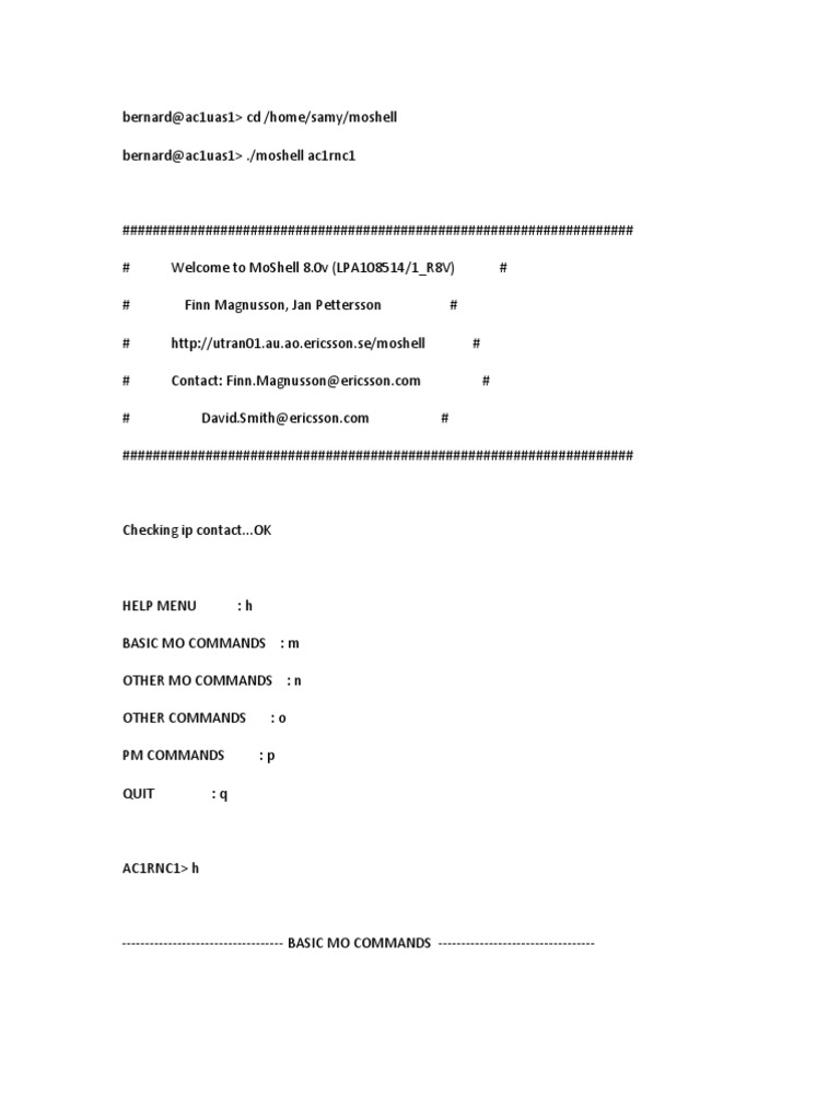 Moshell Command | PDF | File Transfer Protocol | C (Programming Language)
