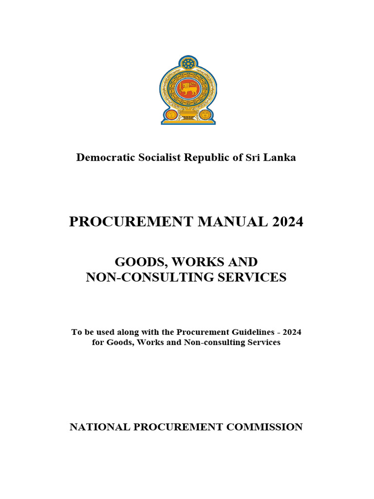 Goods Manual English Updated-20250717 | PDF | Procurement