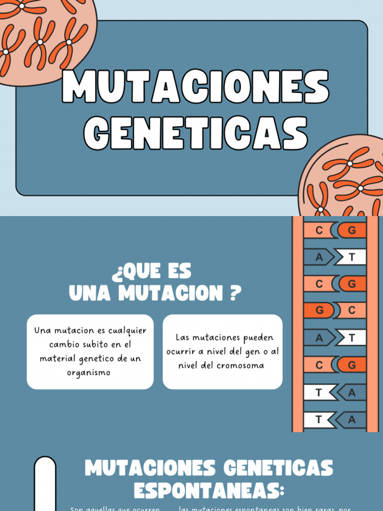Genetic Mutations Science Presentation in Blue Orange Flat Graphic ...