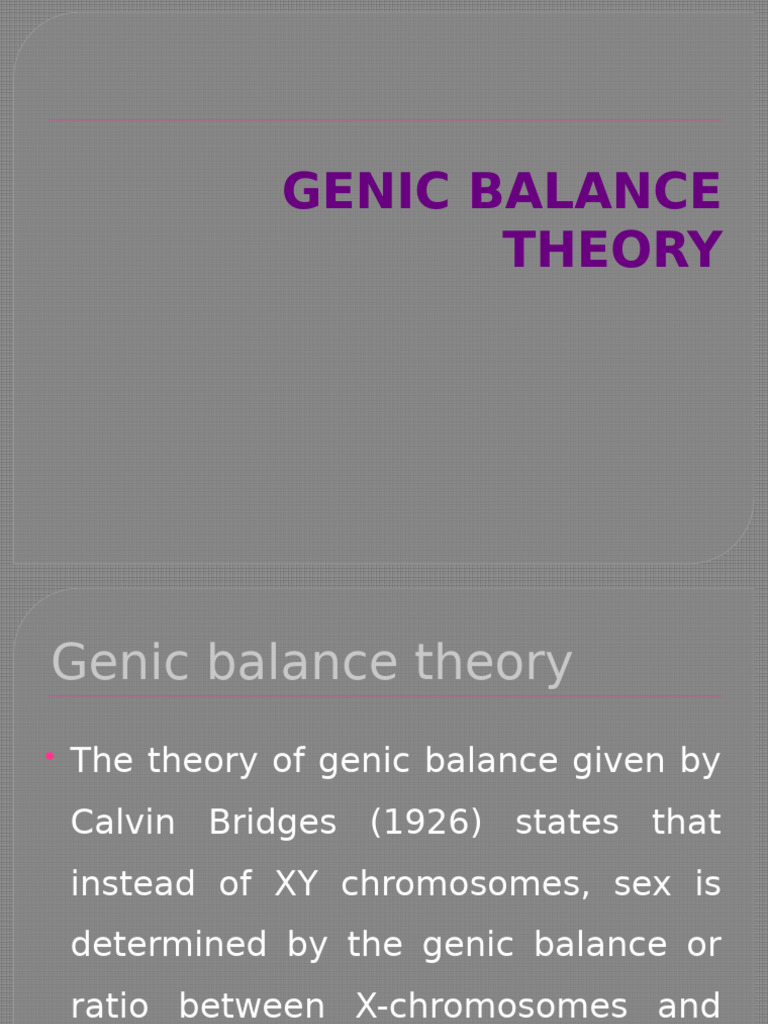 1606735431 Genic Balance Theory | PDF