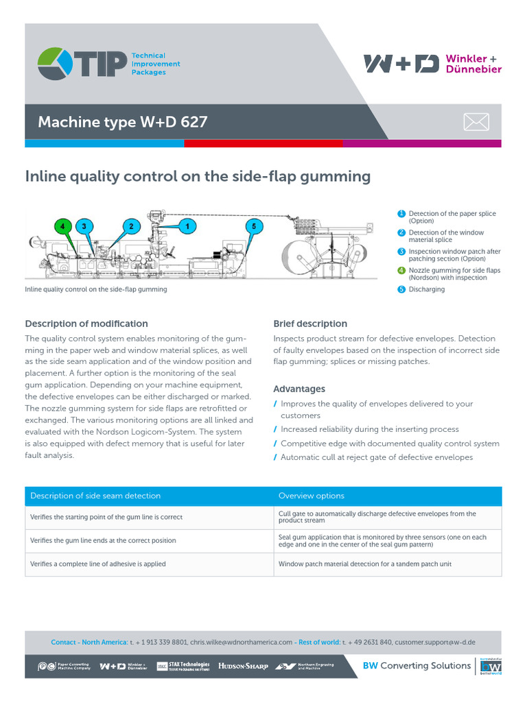 TIP WD 627 Inline Quality Control Side Flap Gumming en | PDF | Envelope ...