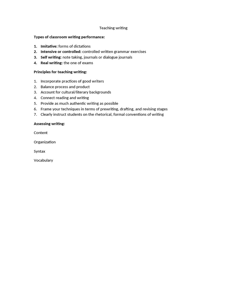 Teaching Writing | PDF