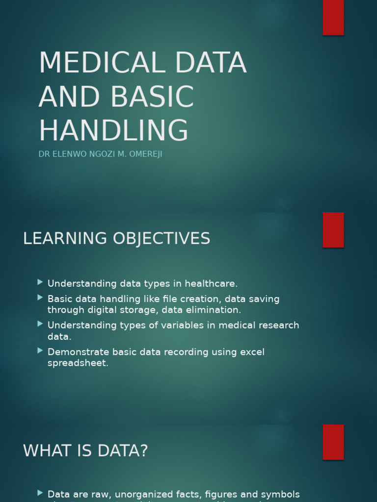 Medical Data Handling Basics | PDF | Electronic Health Record ...