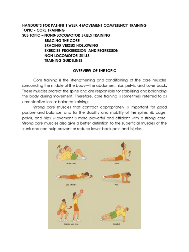 HANDOUTS-FOR-PATHFIT-1-WEEK-4-MOVEMENT-COMPETENCY-TRAINING (1) | PDF | Pelvis | Abdomen