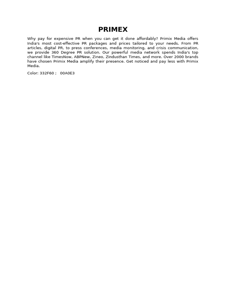 PRIMEX | PDF