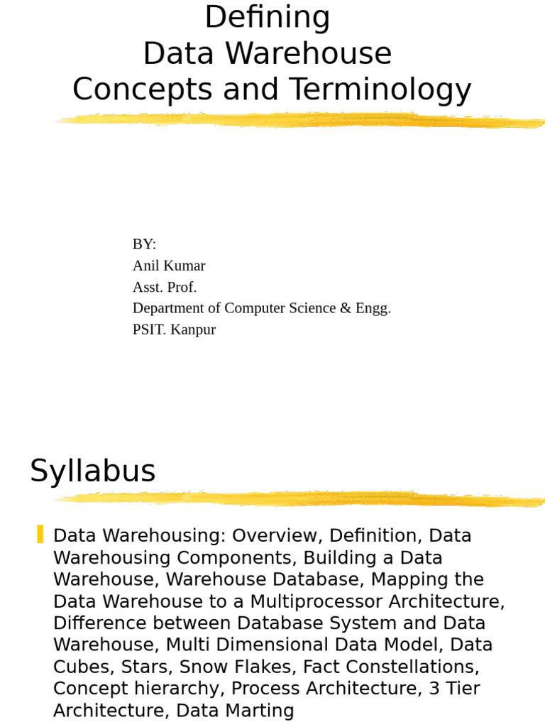 Introduction To Data Warehousw | PDF | Data Warehouse | Databases