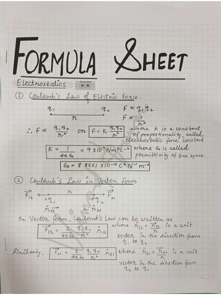 Formula Sheet | PDF