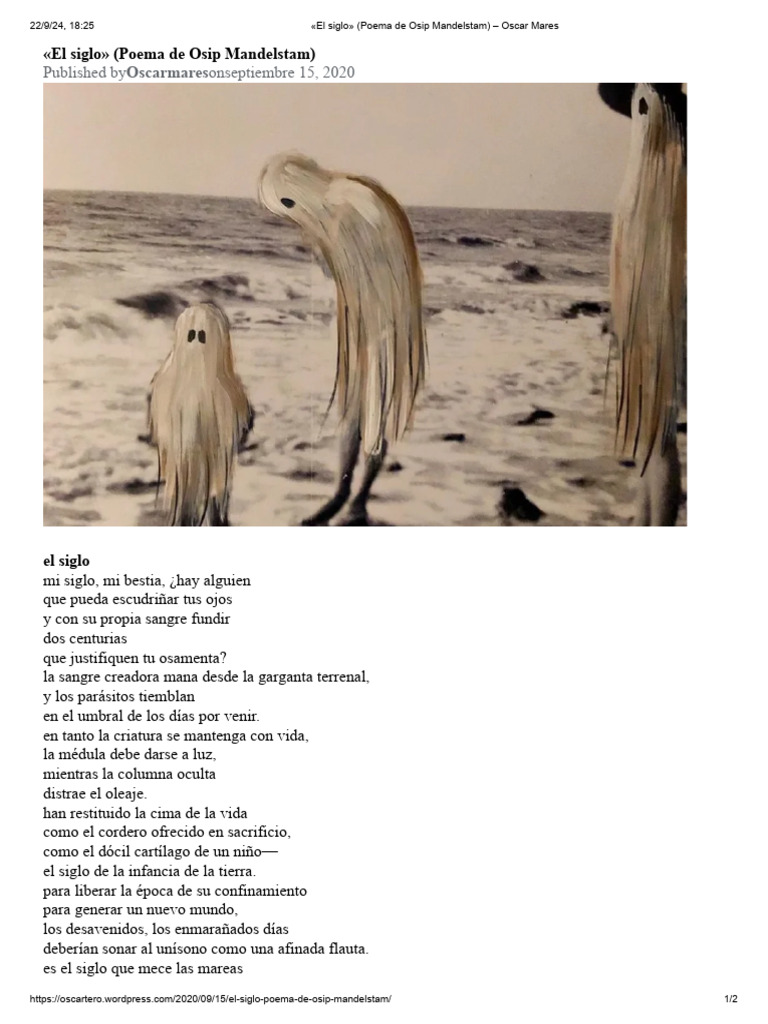 Poema "El siglo" de Osip Mandelstam | PDF