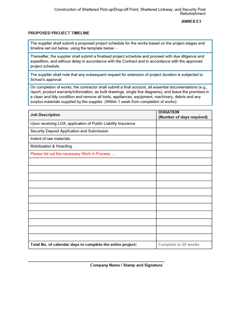 Part 2 - Annex E3 - Timeline | PDF
