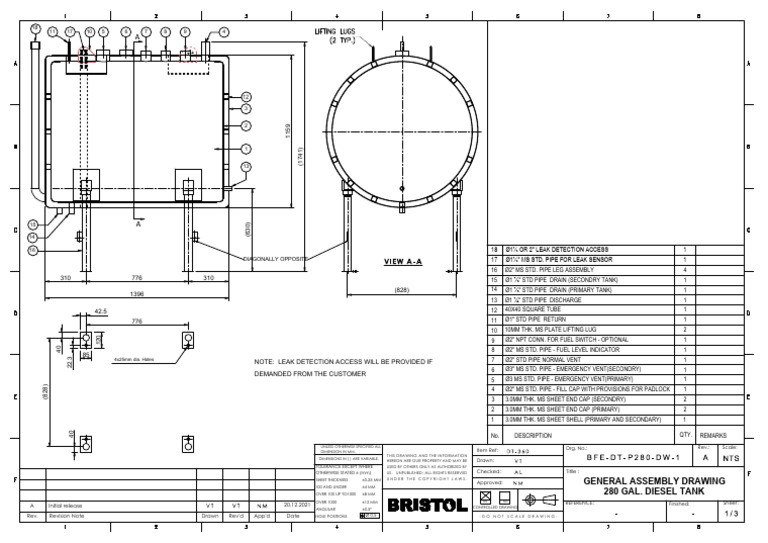 280 Gallon Double Wall Tank | PDF | Pipe (Fluid Conveyance ...