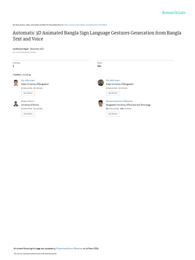 Automatic Animated Bangla Sign Language Gestures Generation From Bangla ...