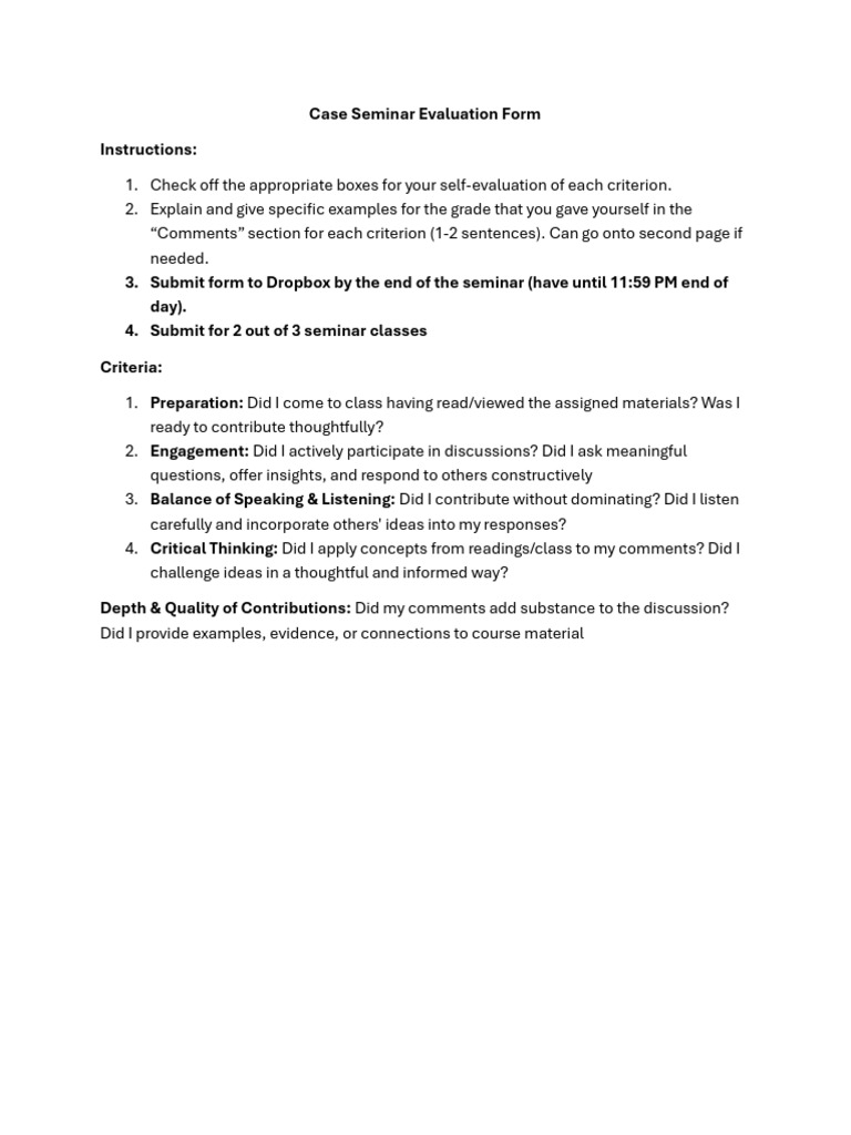 Self Evaluation Example | PDF