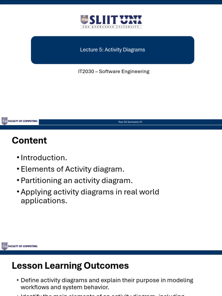 Week5 Lecture5 ActivityDiagram StudentVersion-2 | PDF | Unified Modeling Language | Software ...