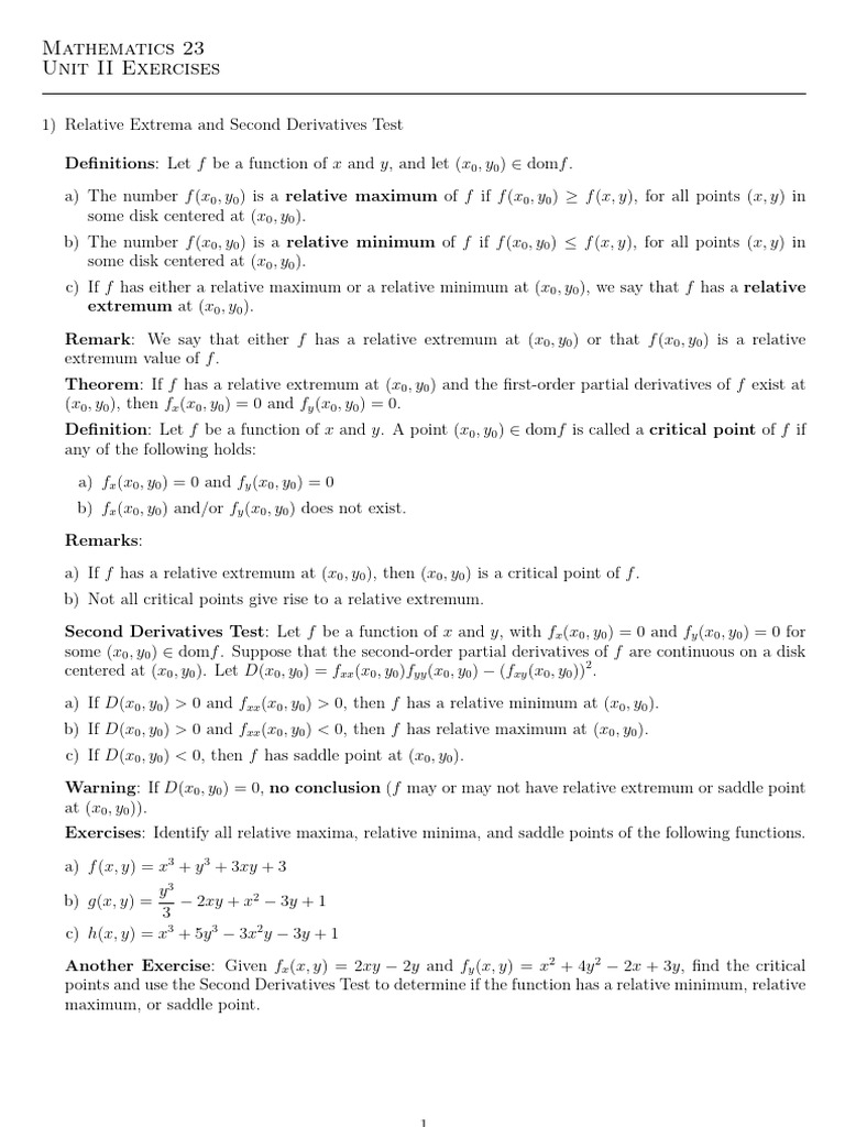 Relative and Absolute Extrema in Calculus | PDF | Mathematical ...