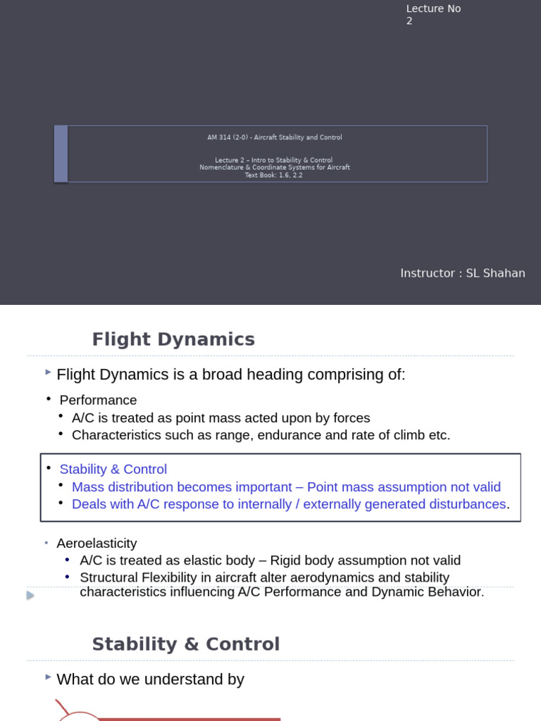 AM314 - Lec2 - Nomenclature and Coordinate Systems For Aircraft ...