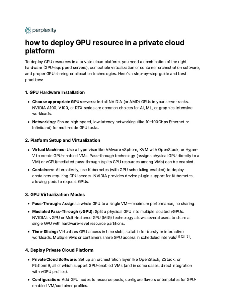 How To Deploy GPU Resource in A Private Cloud Plat | PDF | Virtual ...