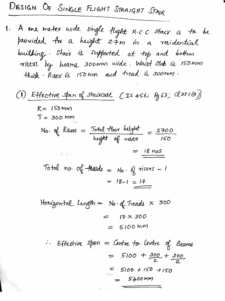Design of a Single Flight Stair | PDF