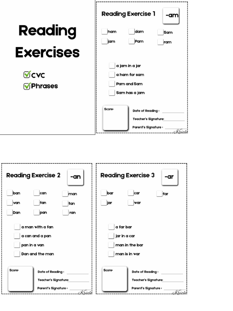Reading Exercise For Notebook | PDF