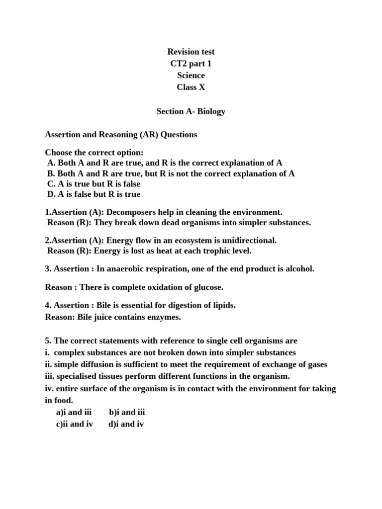 RT Ct2 Part 1 Classx Abefgh | PDF | Biology