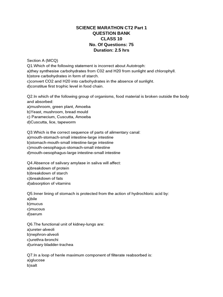 Science Marathon CT2 Part 1 (25-26) | PDF | Food Web | Sodium Bicarbonate