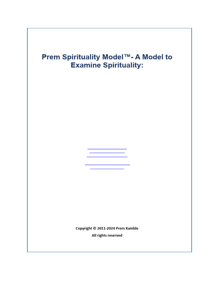 Prem Spirituality Model-A Model To Examine Spirituality | PDF | Science ...