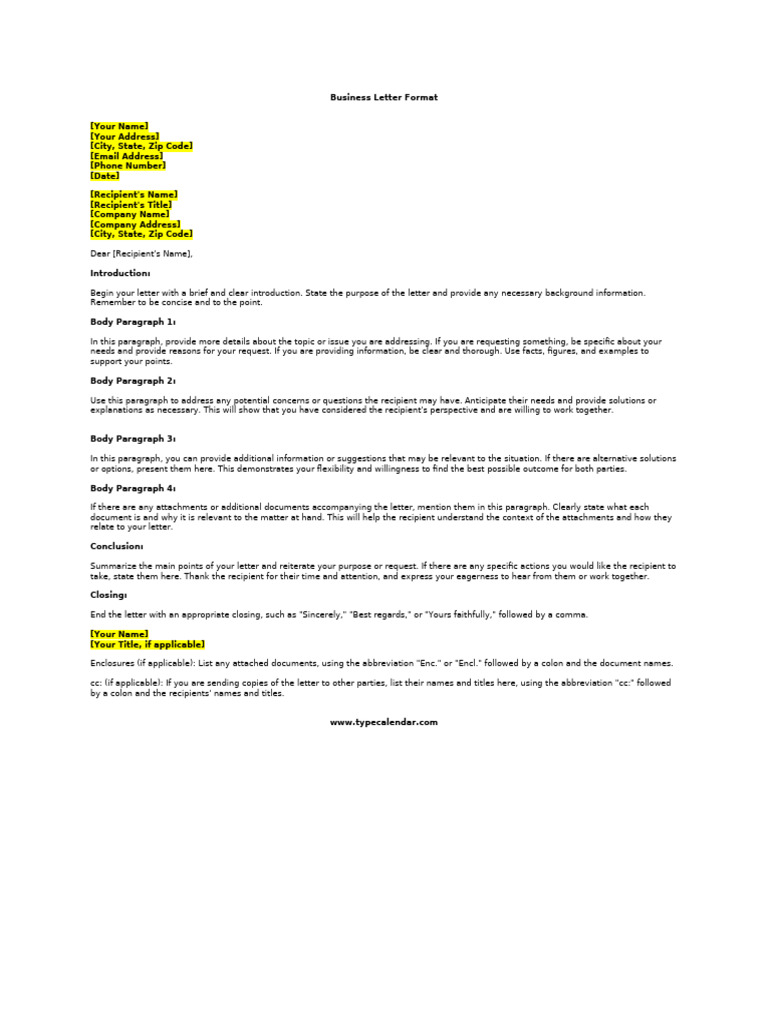 Business Letter Format | PDF