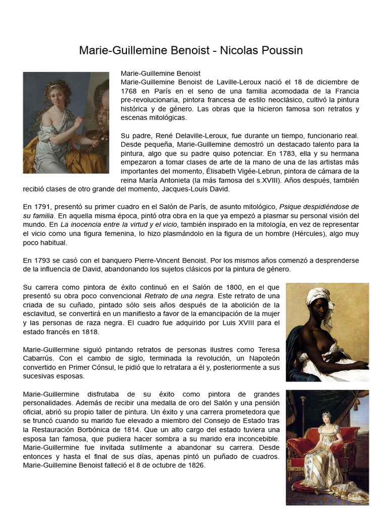 Marie Guillemine Benoist Nicolas Poussin - Compressed | PDF