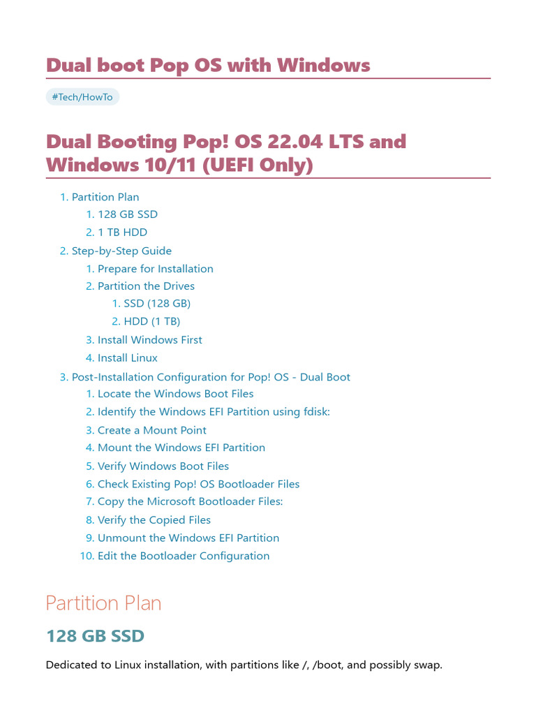 Dual Boot Pop! OS with Windows Guide | PDF | Booting | System Software
