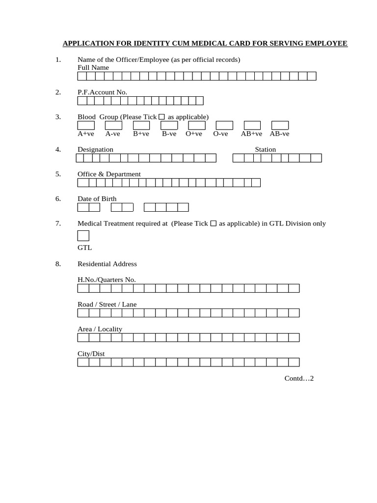 Serving Medical I D Card Application1 | PDF