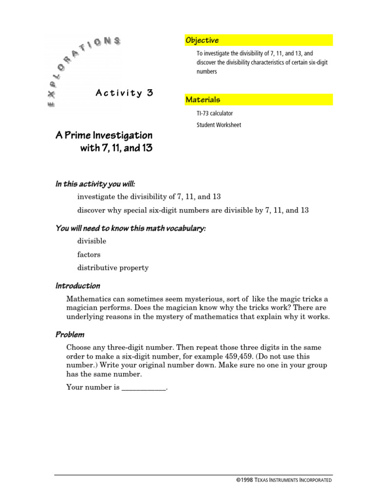 DiscoverMath TI73 G78 Act03 | PDF | Numbers | Elementary Mathematics